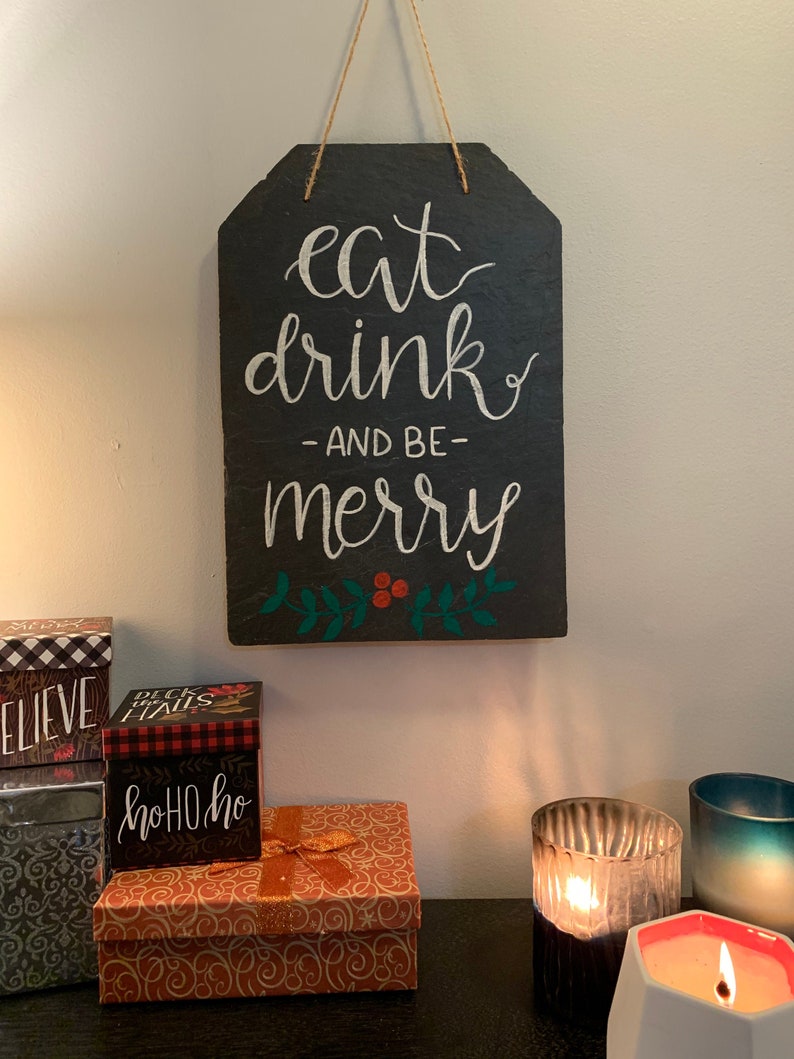 Handmade Natural Slate Chalkboard Sign - Leona Creo